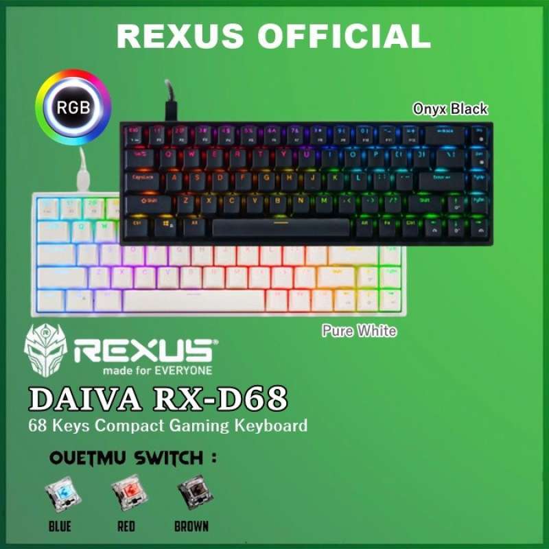 Jual Rexus Daiva RX-D68 Keyboard Gaming Mechanical RXD68 / D68 RGB di ...
