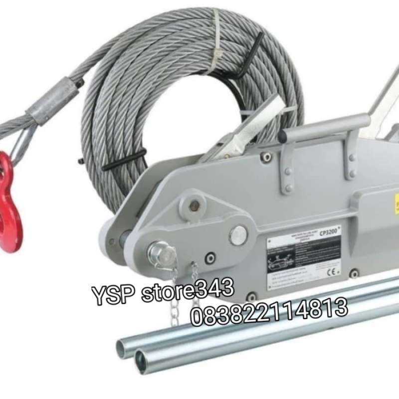 Promo tirfor jack 1.6 ton x 20 meter wire rope pulling hoist ORI ...