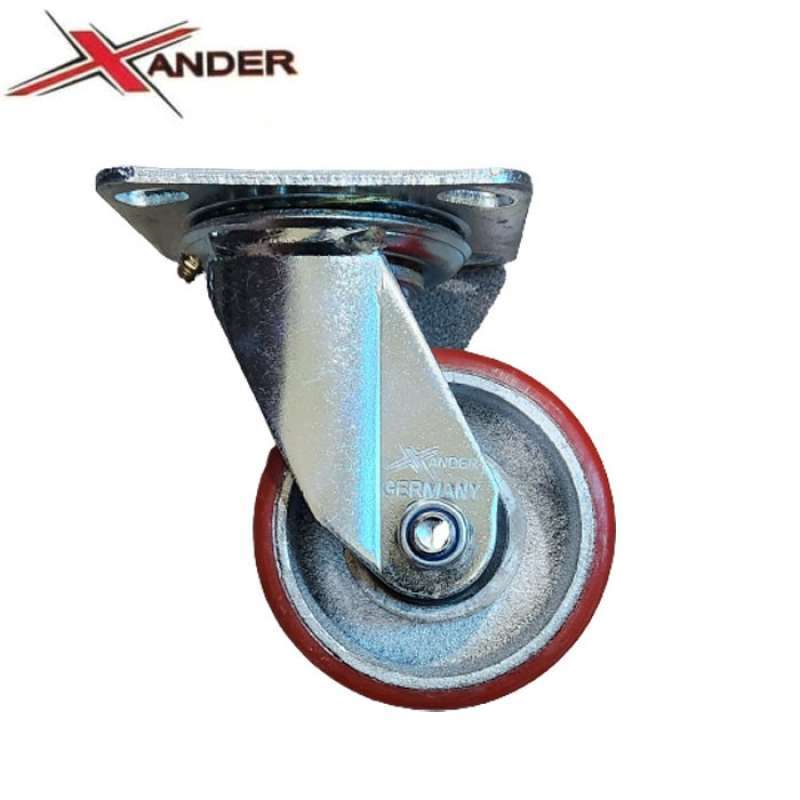 Promo Xander Roda PU 4 Inch Hidup Ball Bearing HD Heavy Duty Diskon 23% ...