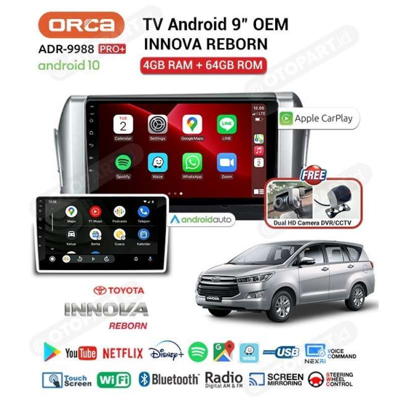 Promo Paket Instalasi Head Unit Orca Pro Plus 10inch OEM Innova Reborn ...