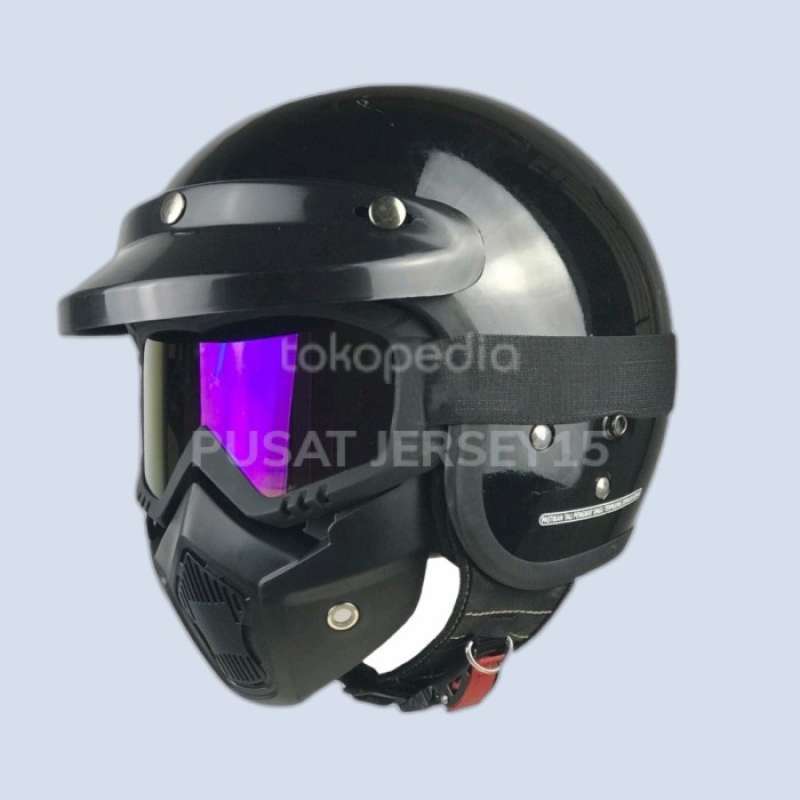 Promo Helm Bogo Retro Crglos Google Mask+Pet Polos Pria Wanita Dewasa ...