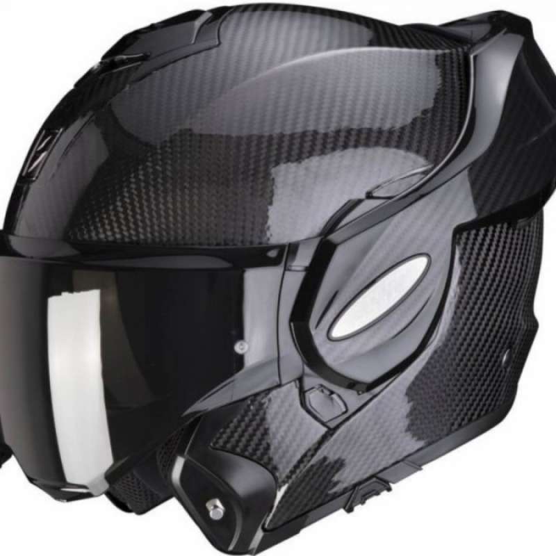 Promo Scorpion Exo Tech Carbon Black Gloss | Helm Modular | Smoke Visor ...