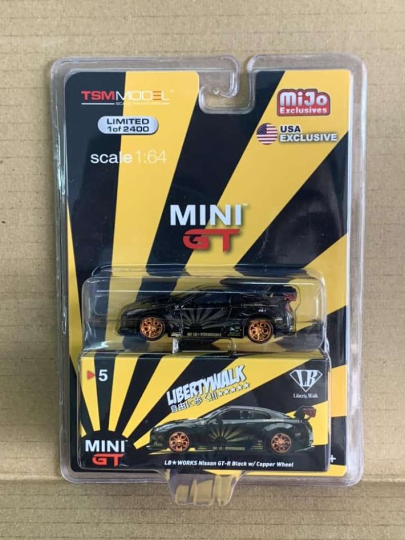 Promo Mini GT 5 LB WORKS Nissan GT-R (R35) Black w/ Copper Wheel LHD ...