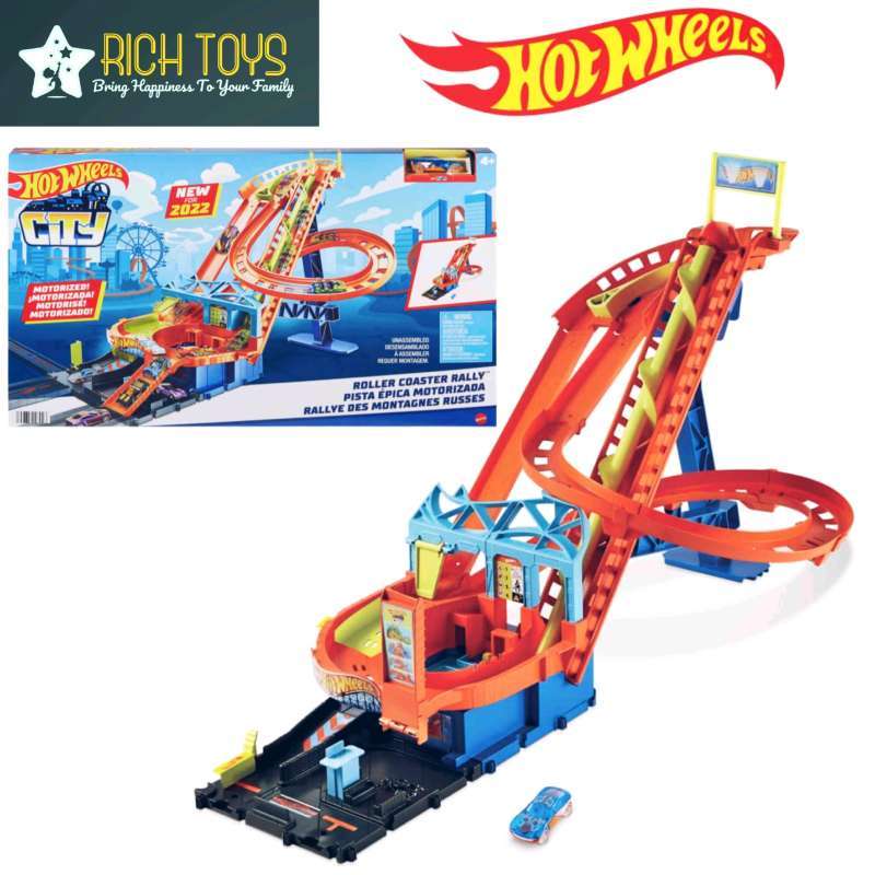 Jual Hot Wheels Track City Motorized Roller Coaster Rally Playset ...
