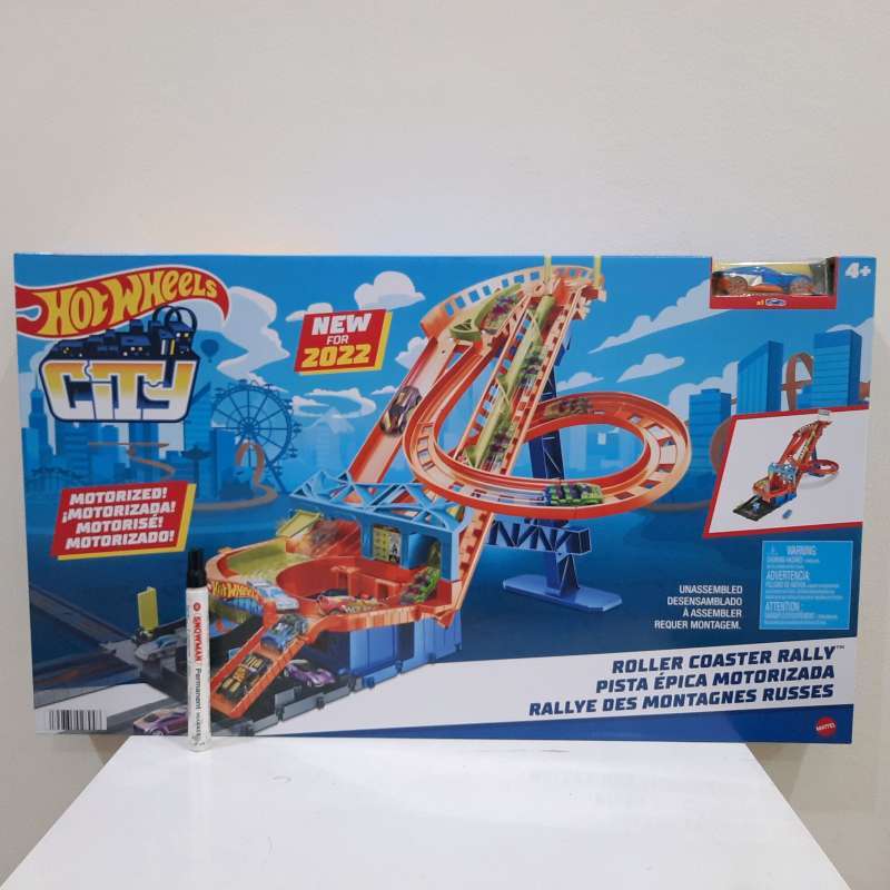 Jual Hot Wheels Track City Motorized Roller Coaster Rally Playset ...