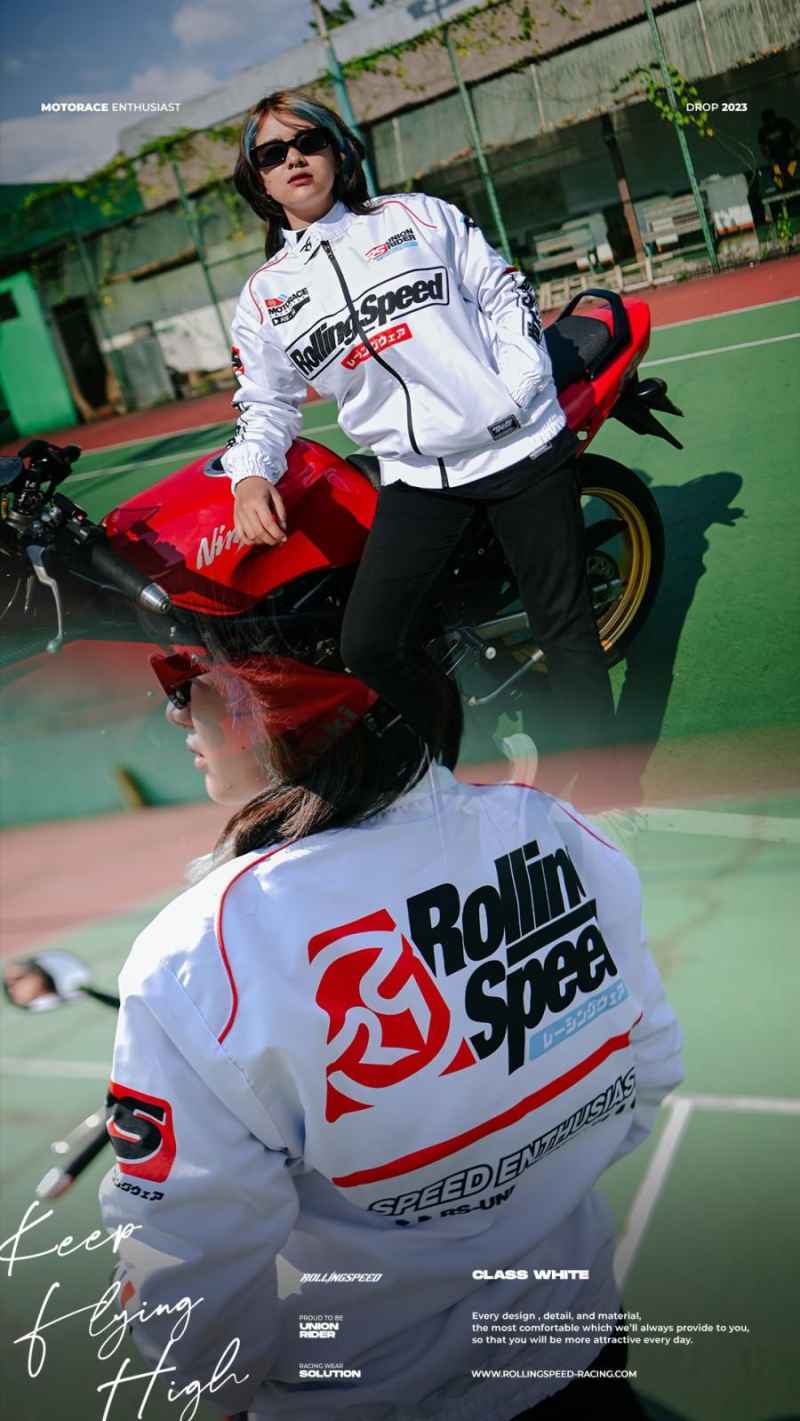 Jual Rollingspeed Nascar Jacket Class White | Jaket Motor Putih di Seller Rolling Speed Official ...