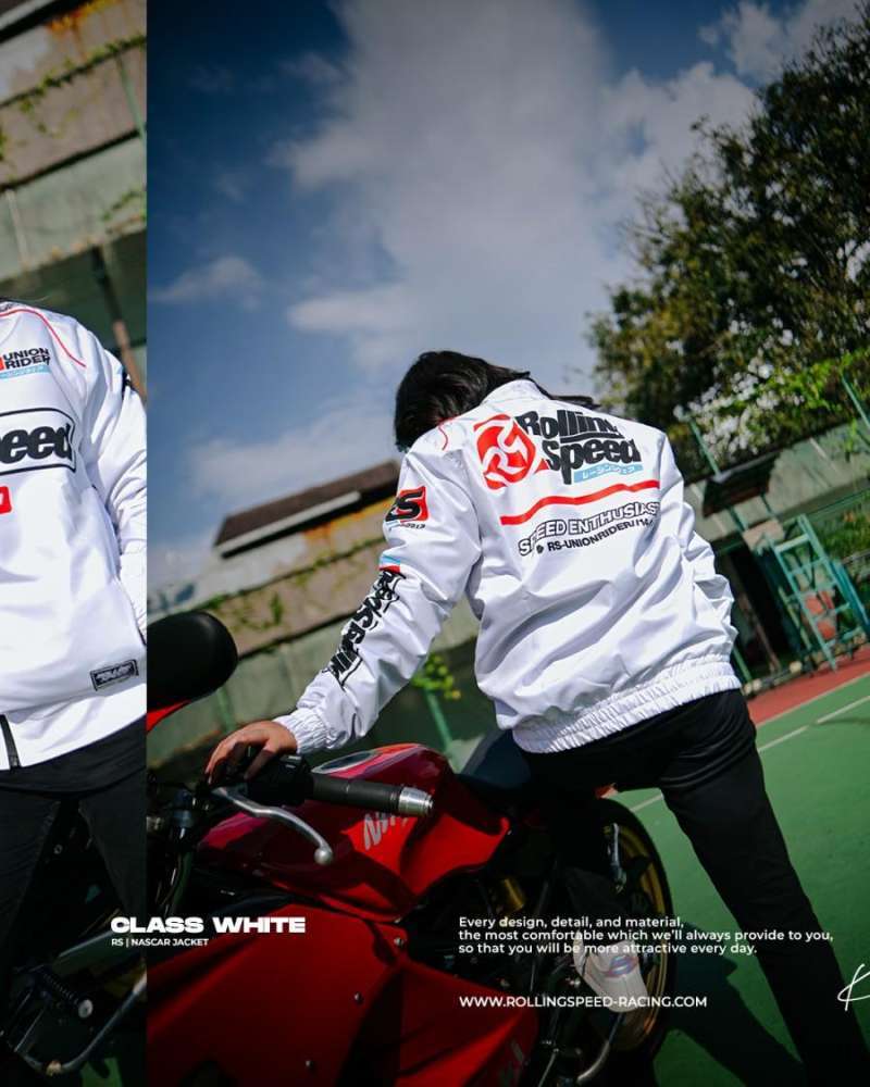 Jual Rollingspeed Nascar Jacket Class White | Jaket Motor Putih di ...