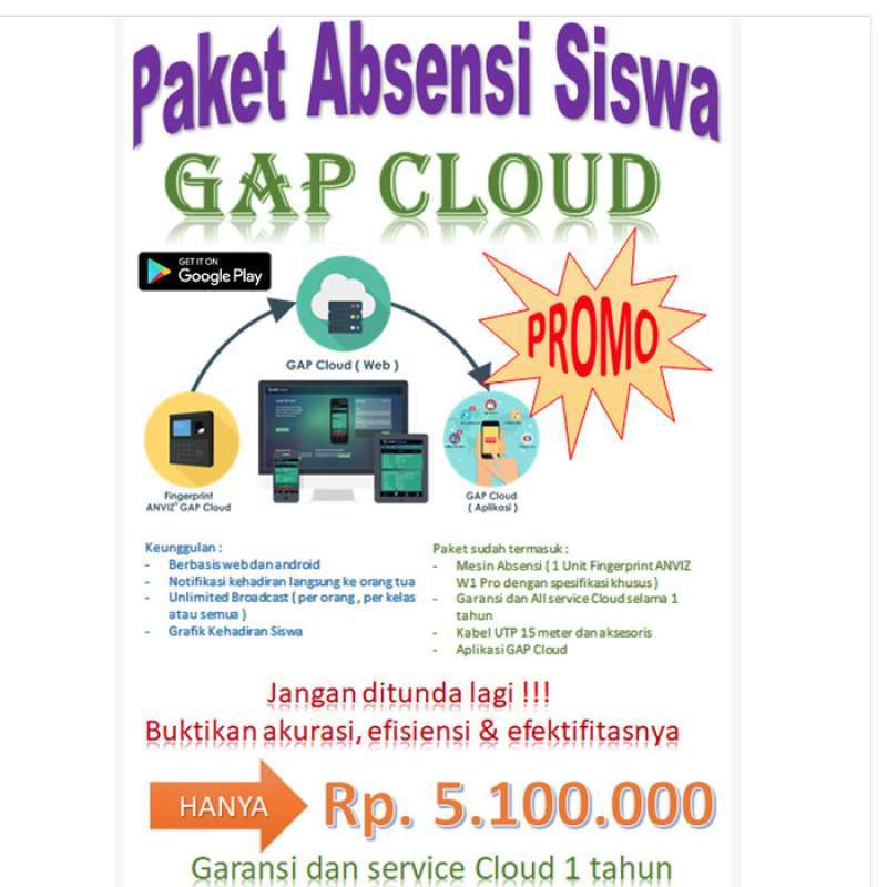 Promo Paket Absensi Siswa Sekolah Fingerprint - Anviz W1 Pro Gap Cloud Diskon 2% di Seller Kuniy ...