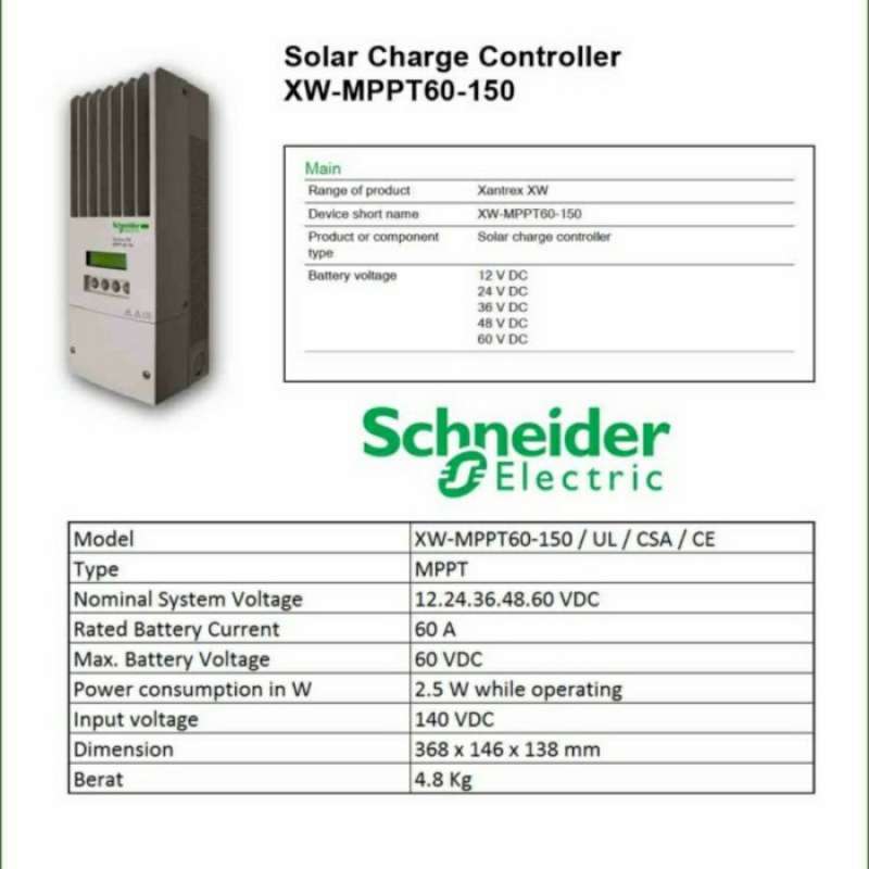 Jual Schneider Conext Mppt 60 150 Pv Solar Charge Controller Di Seller ...