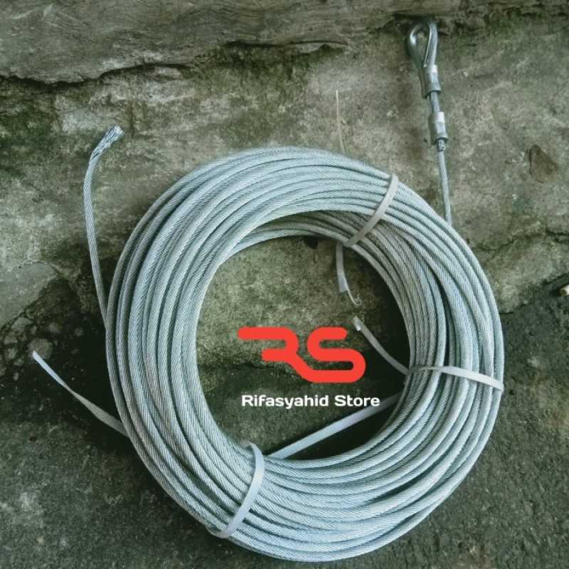 Promo Kawat Baja Sling Tali Kawat Baja Galvanis10 Mm - 6 X 19 Steel ...
