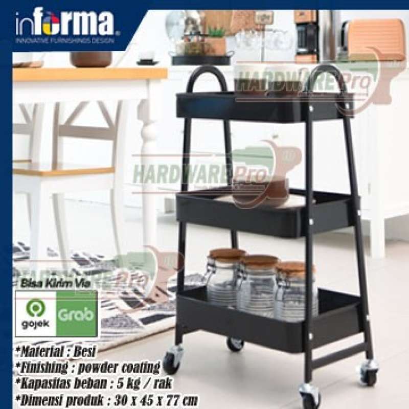 Promo TROLI RAK BARANG MAX 15KG SERBAGUNA INFORMA TROLLEY DAPUR TROLY ...