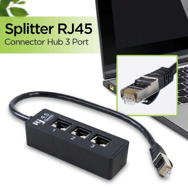 Promo Rj45 Lan Ethernet Adapter Network Connector Splitter 1 To 3 ...