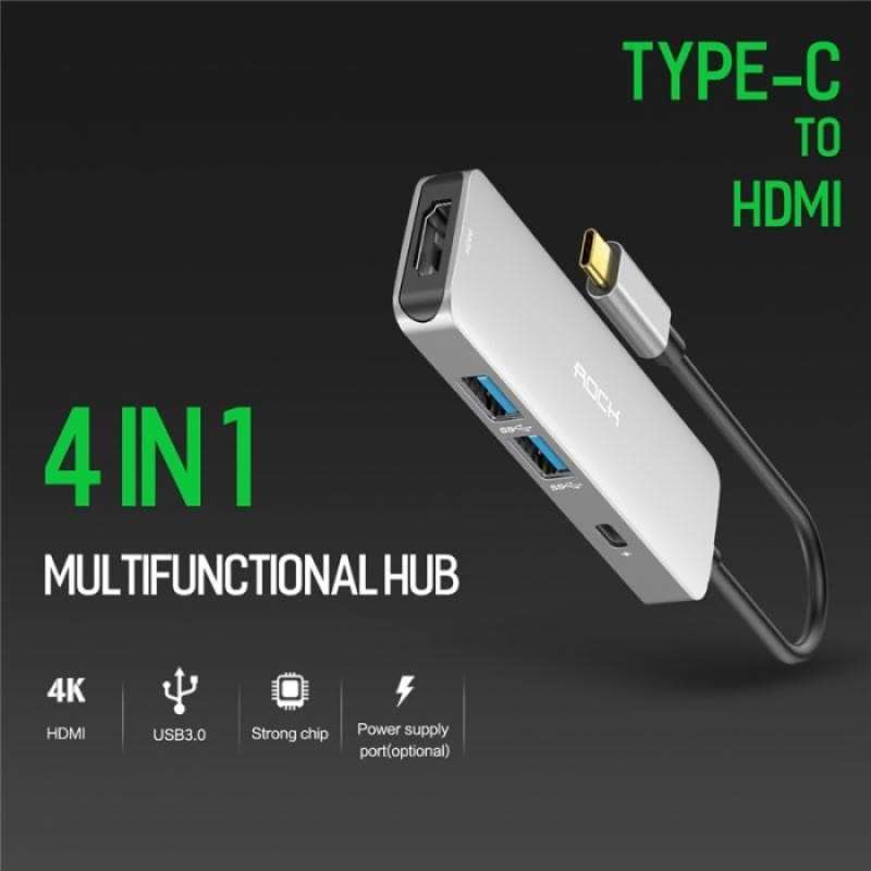 Promo Hub Rock Usb Type-C Almighty Hub 4In1 Original Diskon 23% di ...