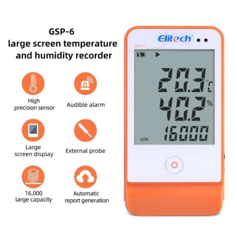 Promo Humidity & Temperature Data Logger Elitech GSP-6 ORIGINAL GSP6 ...