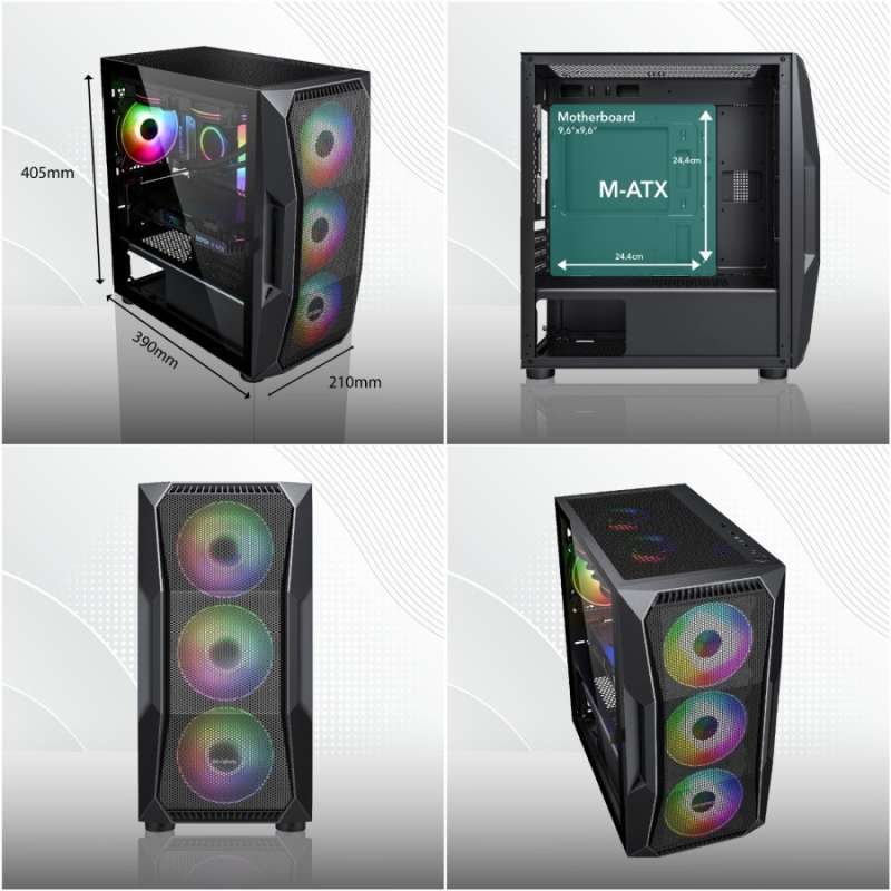 Jual Casing Infinity Poseidon V2 - Matx Gaming Case - Hitam Di Seller ...
