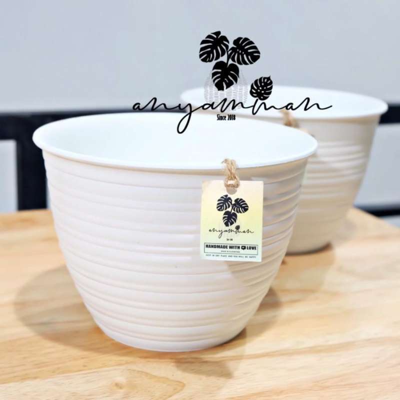 Jual Pot Tanaman/Pot Bunga Tawon Plastik/Pot Tanaman Plastik Putih ...
