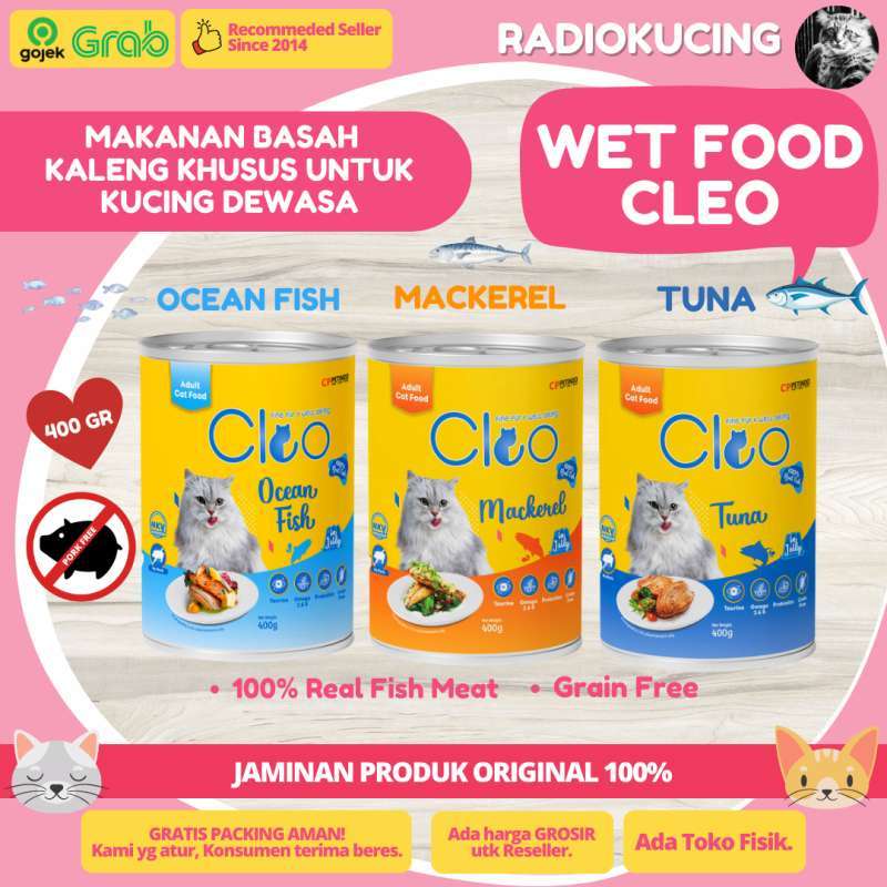 Jual Wet Food CLEO Adult 400 gr Kaleng Makanan Basah Kucing Dewasa ...