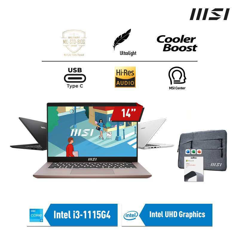 Promo MSI Modern 14-C11M Core i3 1115G4 8GB SSD 512GB 14 FHD W11+OHS ...
