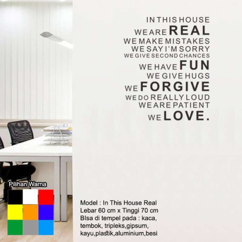 Promo Wall Cutting Sticker Rules of House Stiker Dinding Kaca Rumah ...
