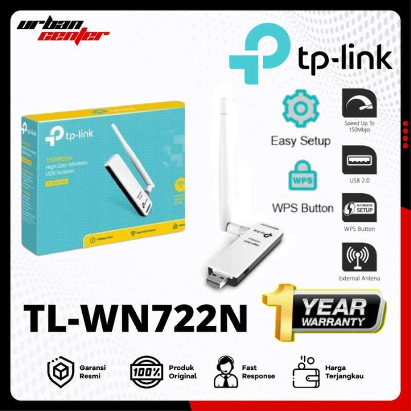 Promo TP LINK Adapter TL-WN722N 150Mbps High Gain Wireless USB Adapter ...