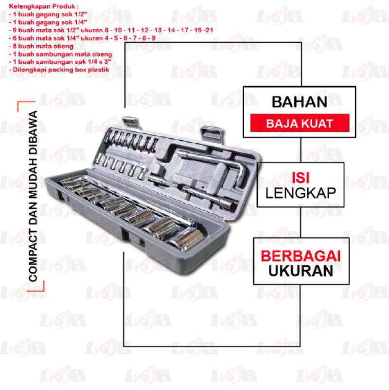 Promo Kenmaster Tool Kit Set Black 100 Pc N2 Hand Toolset Toolkit ...