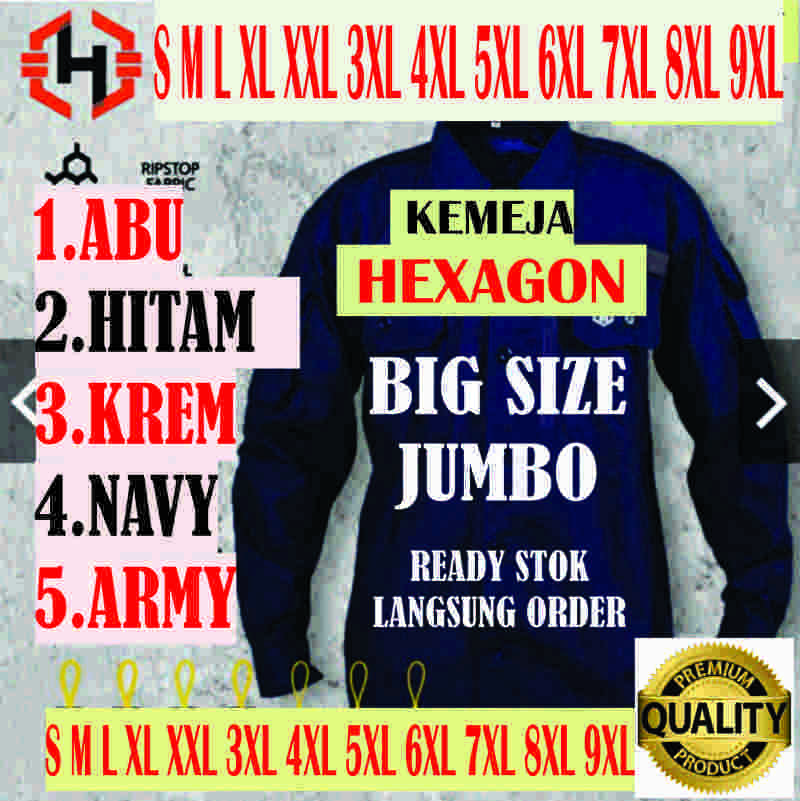 Jual Kemeja Hexagon Lengan Panjang Pendek Baju Tactical Taktikal Pdl Pdh Pns Reskrim Lapangan ...