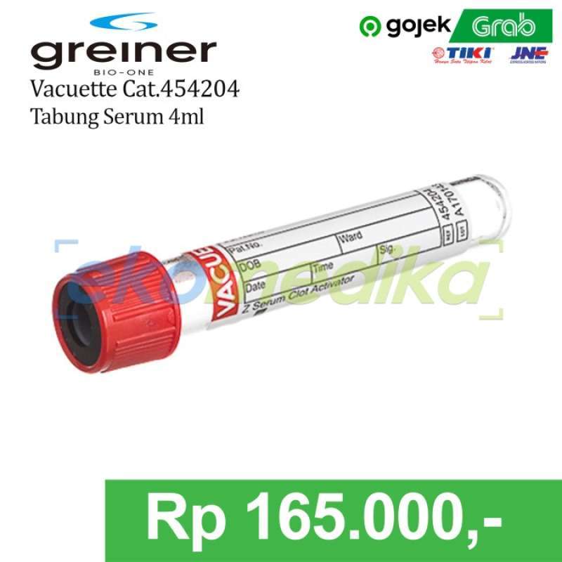 Promo Vacuette Vacutainer Tabung Serum / Tube Pln Plh 13x75 Red 4ml ...