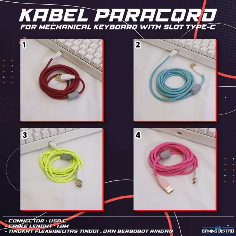 Jual Kabel Detachable Paracord Type C - Untuk Keyboard Mechanical ...