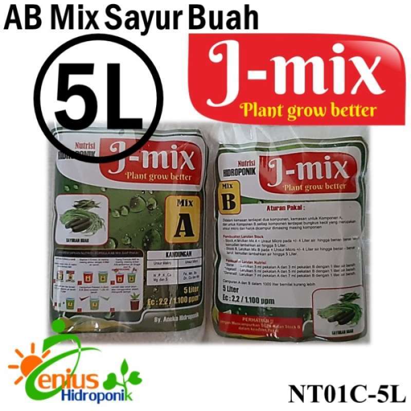 Promo ab mix sayur buah pekatan 5 liter / j-mix / nutrisi hidroponik ...