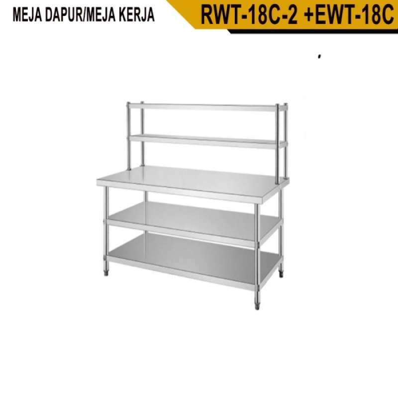 Promo Meja Dapur 3 Tingkat /meja Stainless + Extra Shelf Rwt-18c-2 ...