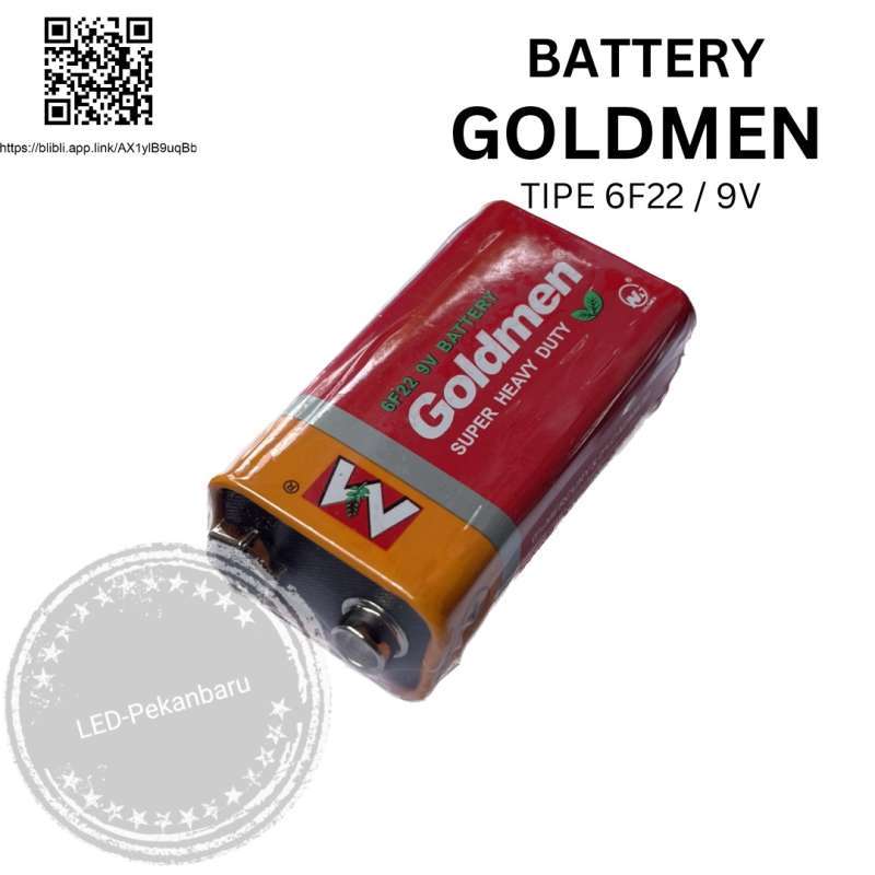 Jual Battery Kotak 9v 6f22 Baterai Batt Batre Goldmen Petak 9 Volt Di ...