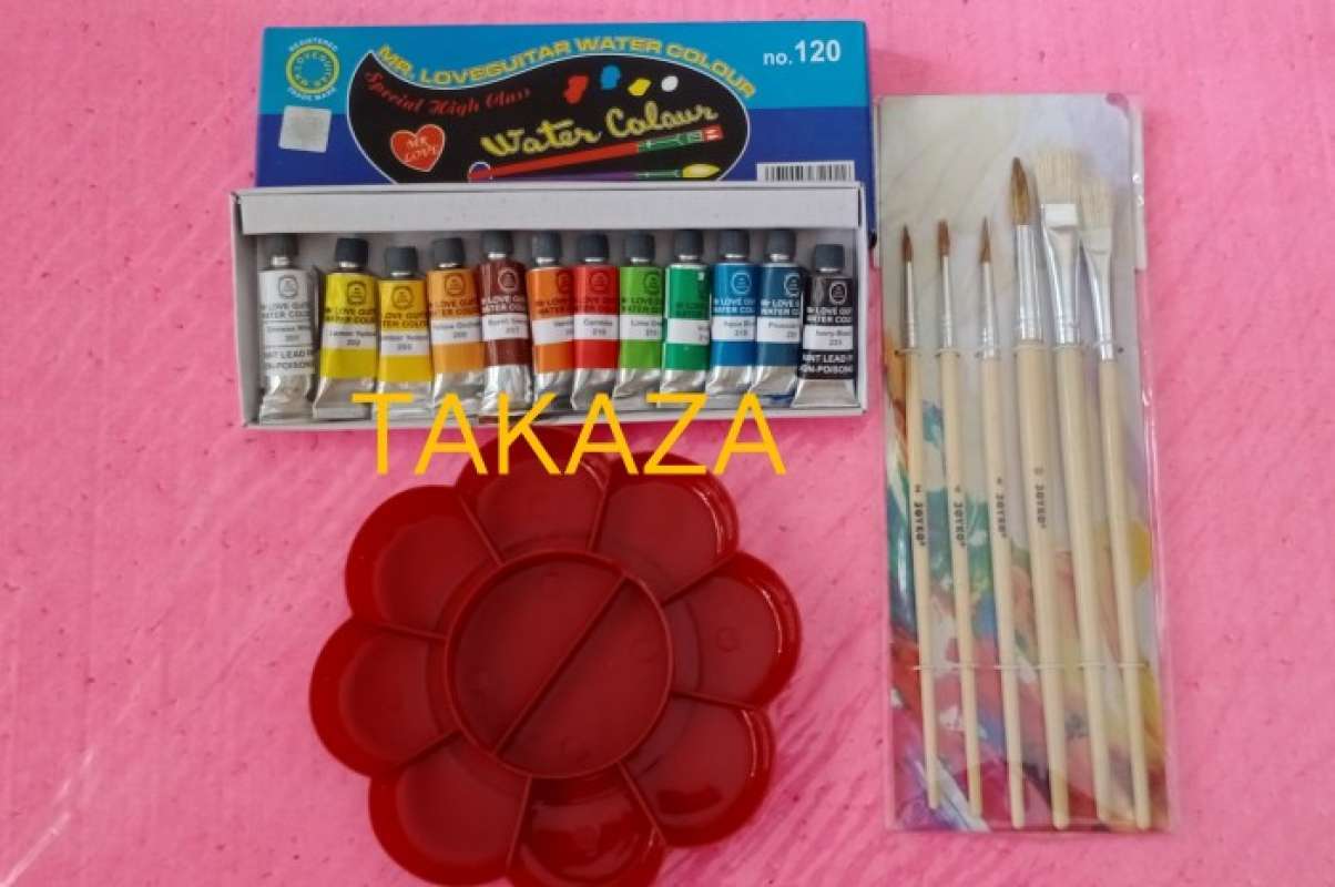 Jual Paket Melukis Cat Air 120 + Palet Lukis + Kuas Lukis Joyko di ...