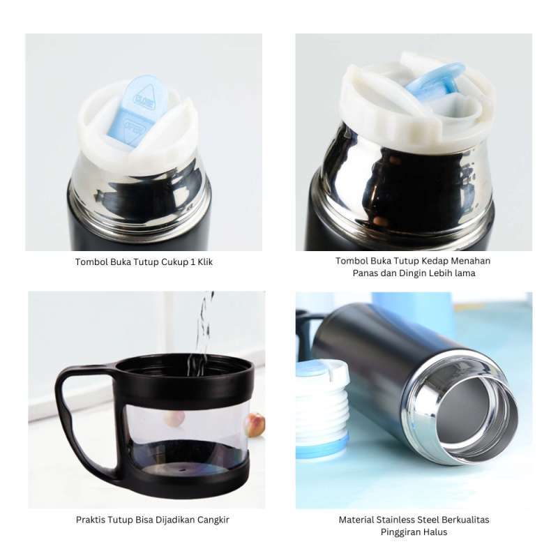 Promo Botol Minum Termos Cangkir 500ml Stainless Steel Sus 304 Portable ...