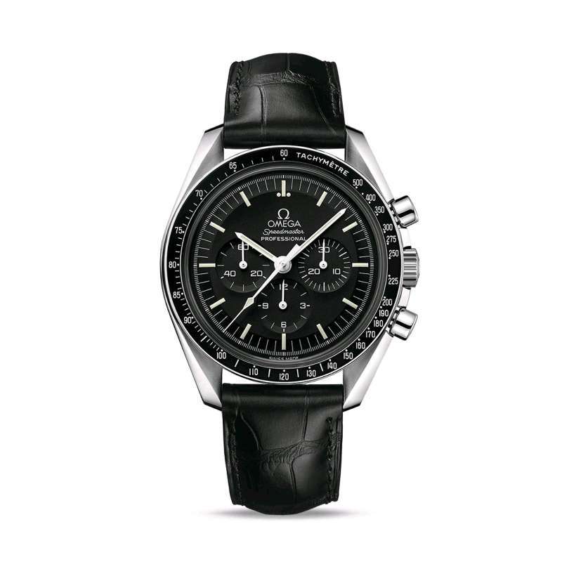 Jual Omega Speedmaster Moonwatch Plexi-Glass Leather Strap Chronograph ...