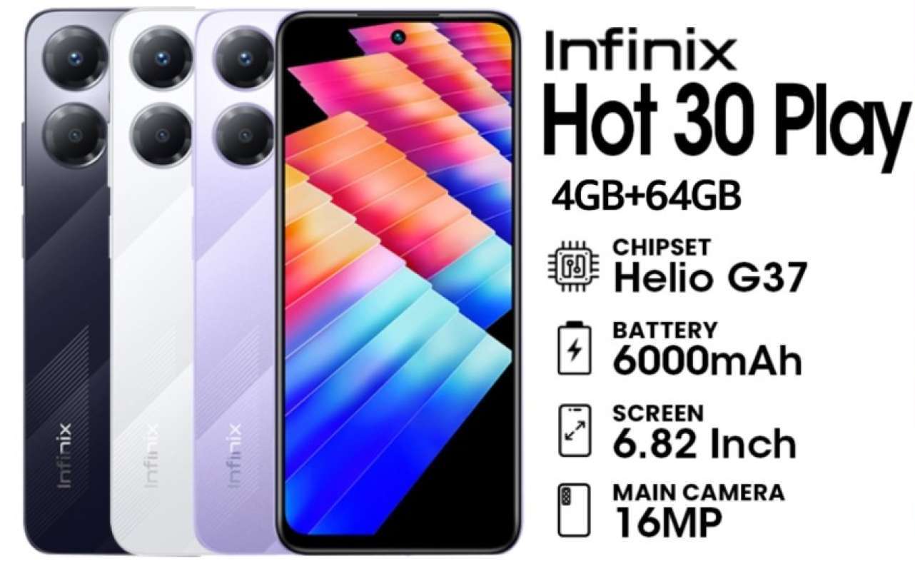 Jual INFINIX HOT 30 PLAY RAM 4/64 GB GARANSI RESMI ORIGINAL BISA ...