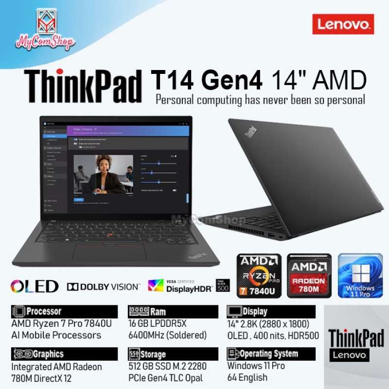 Jual LENOVO THINKPAD T14 GEN 4 R7 PRO 7840U 16GB 512GB AMD RADEON 14 ...