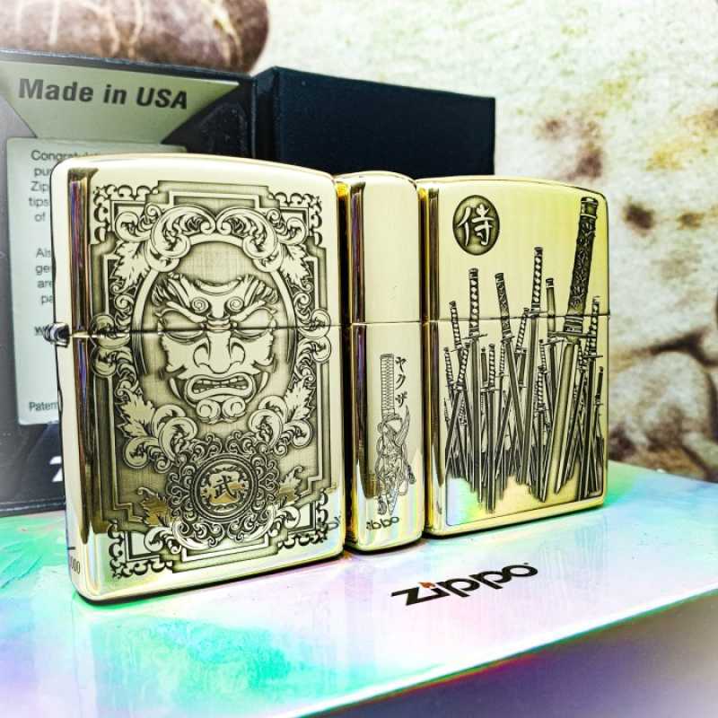 Promo Original Zippo Samurai Katana Limited Edition High Polish Brass ...
