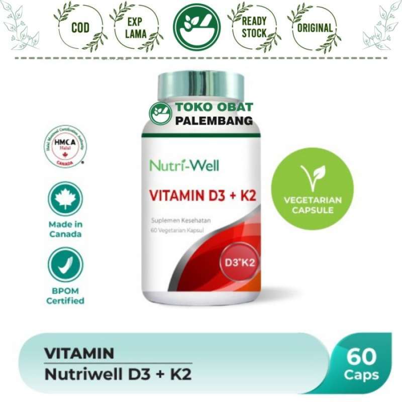 Promo Nutriwell D3 + K2 60 Kapsul Nutri-well D3 K2 Nutri Well Vitamin D3 K2 Diskon 33% Di Seller ...