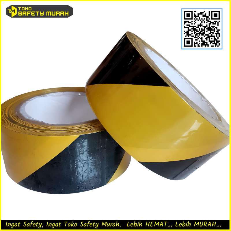 Jual Lakban Lantai Pvc Kuning Hitam Police Line Tape Marking Floor Di ...