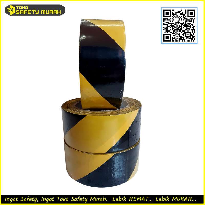 Jual Lakban Lantai Pvc Kuning Hitam Police Line Tape Marking Floor Di ...