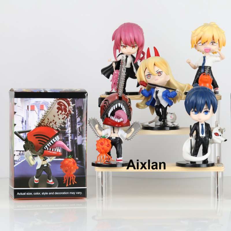 Promo 13CM 5SET Chainsaw Man Denji Anime Figure Power/Denji PVC Action ...