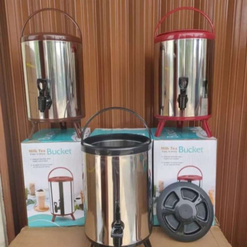 Jual MILK TEA BUCKET 10 LITER STAINLESS WATER JUG TERMOS AIR 12L ...