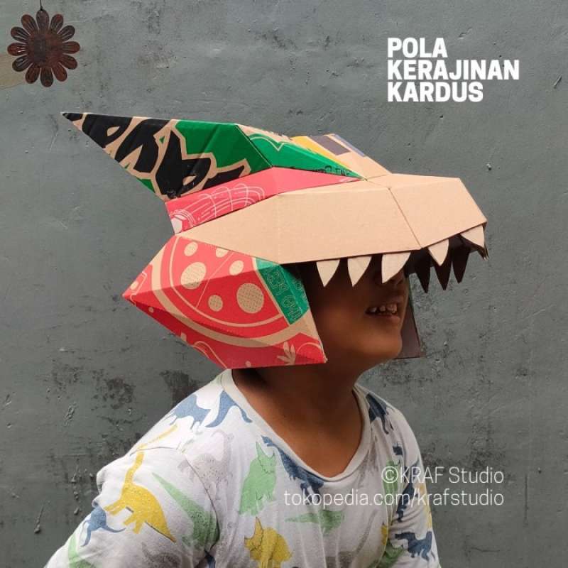 Promo Pola Kerajinan Kardus no.1225: Helm Atau Topi Berbentuk ...