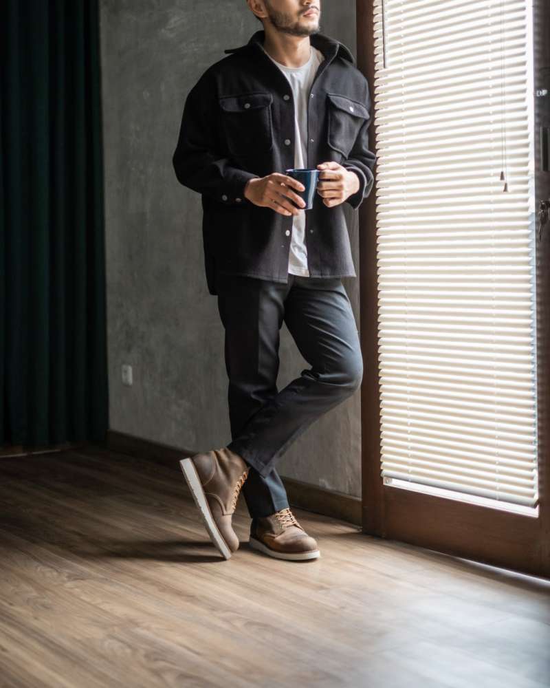 Promo Lewis Aztec Tan - Sepatu Kulit Round Toe Rugged Masculine Boots ...