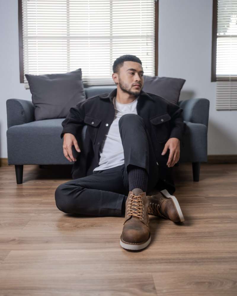 Promo Lewis Aztec Tan - Sepatu Kulit Round Toe Rugged Masculine Boots ...