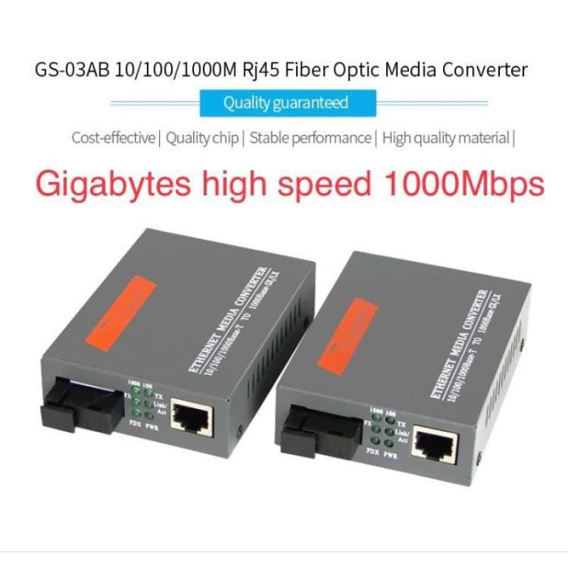 Promo HTB-GS-03 A/B gigabytes 10/100/1000mbps Media Converter A+B Fiber ...