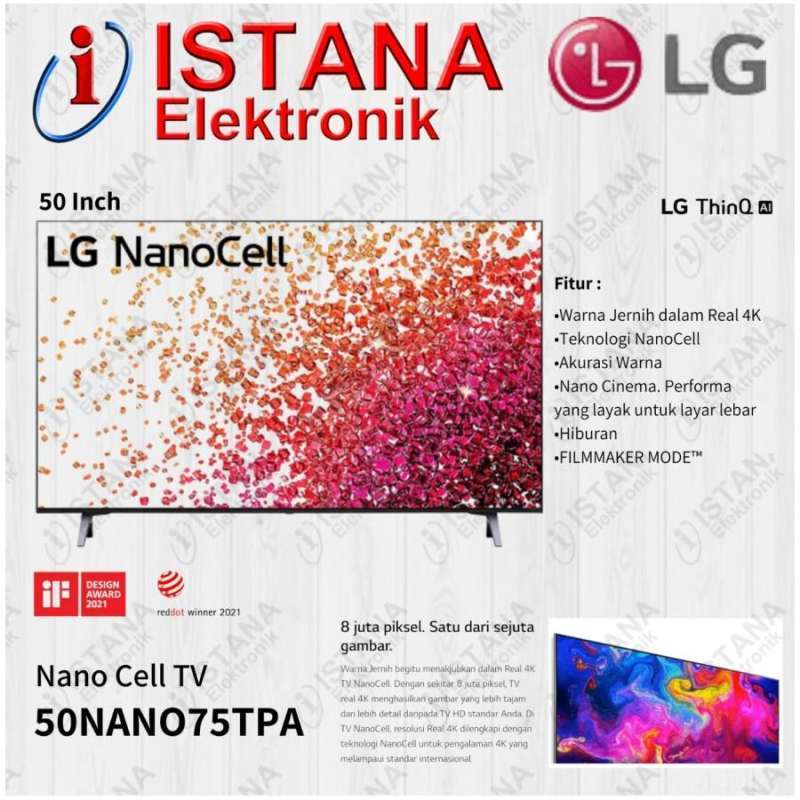 Jual Lg Nano Cell Tv 50 Inch Uhd 4k Smart Tv 50nano75tpa Di Seller Istana Elektronik Palembang ...