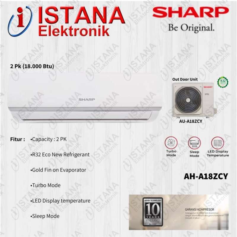 Jual SHARP AC SPLIT 2 PK TURBO COOLING SERIES AH-A18ZCY di Seller Istana Elektronik Palembang ...