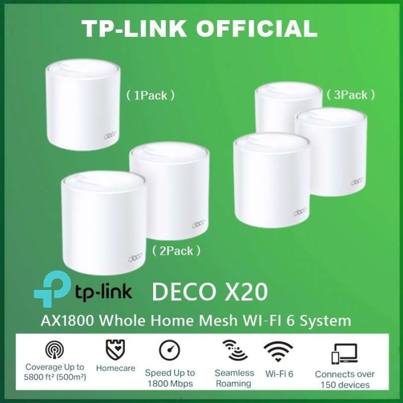 Promo DECO X20 1/2/3 PACK AX1800 Whole Home Mesh Wi-Fi 6 Tplink X 20 ...