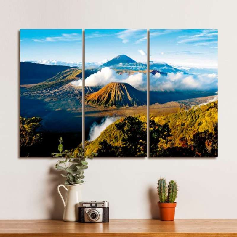 Promo Hiasan Dinding Pemandangan Alam Gunung Poster Kayu Lukisan ...